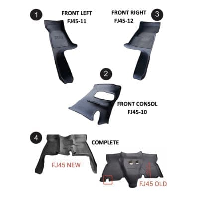 Toyota Land Cruiser FJ45 Heavy Duty Moulded Rubber Floor Mats For Sale ...